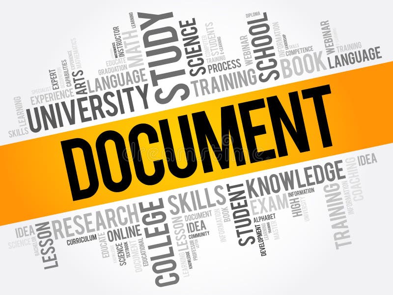 DOCUMENT Word Cloud Collage Stock Illustration - Illustration of ...