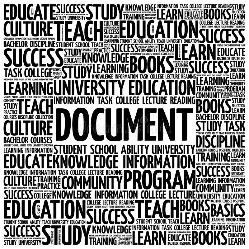 DOCUMENT Word Cloud Collage Stock Illustration - Illustration of school ...