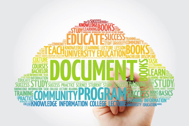 DOCUMENT word cloud stock illustration. Illustration of cloud - 199791959
