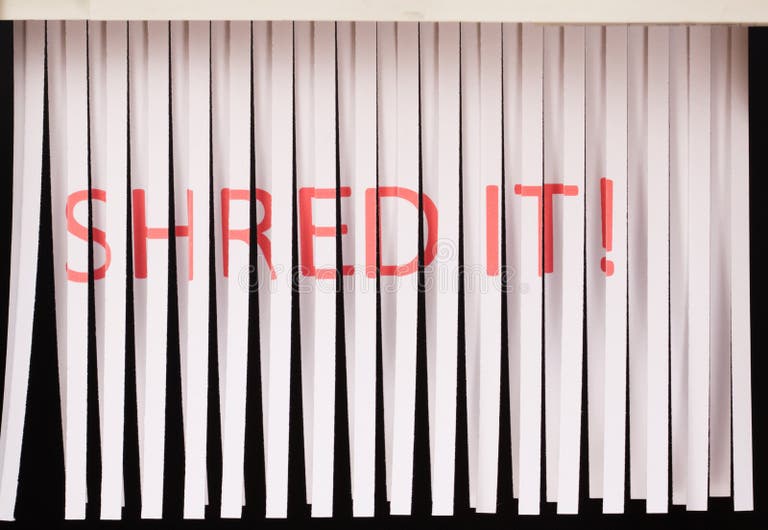 Document with Words Shred it, Being Shredded Stock Image - Image of ...