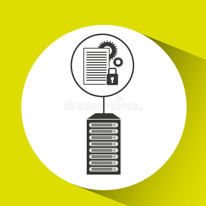 Document Work Secure Data Center Connection Stock Vector - Illustration ...