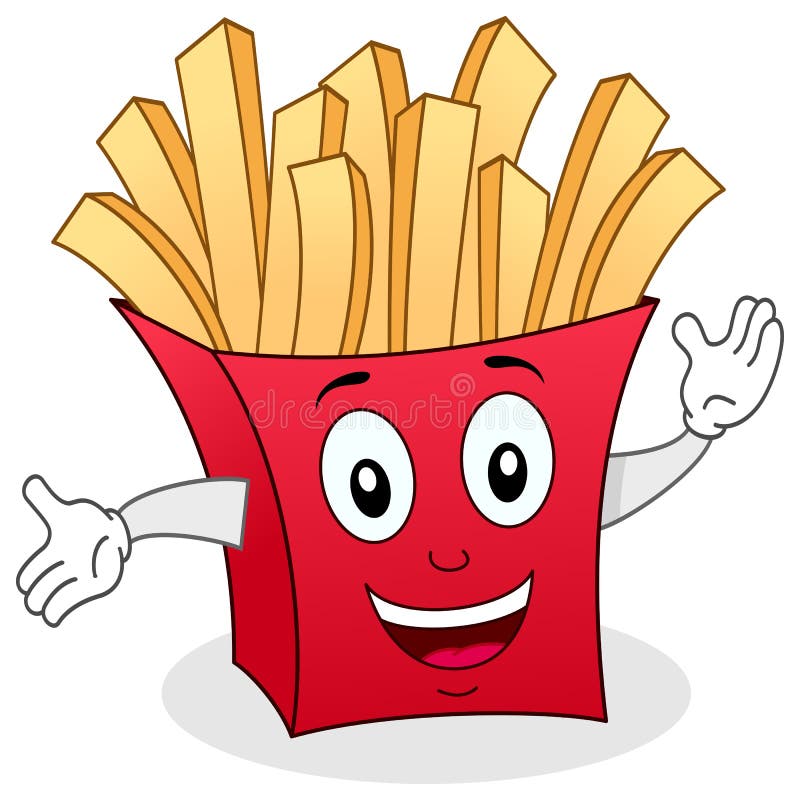 Document Zakkarakter Met Frieten Vector Illustratie - Illustration of ...