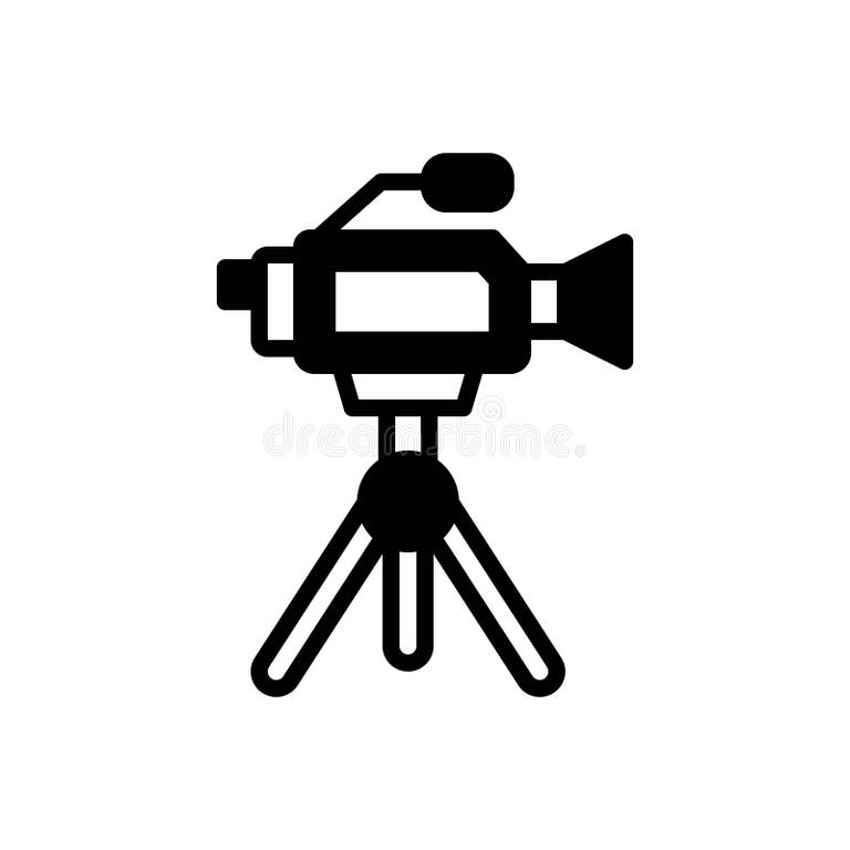 Black Solid Icon for Documentary, Broadcast and Film Stock Vector ...