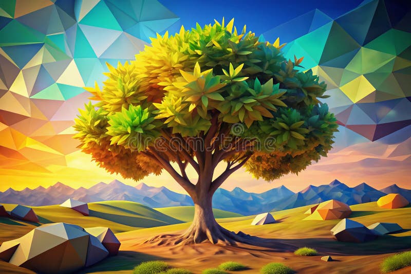 Documentary-Style 3D Low Poly Tree Rendering: a Detailed Visual ...