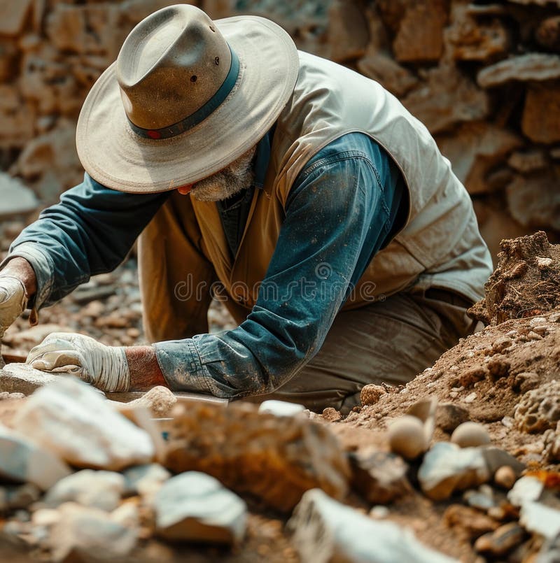 Documentarystyle Image of an Archaeologist Uncovering Ancient Artifacts ...