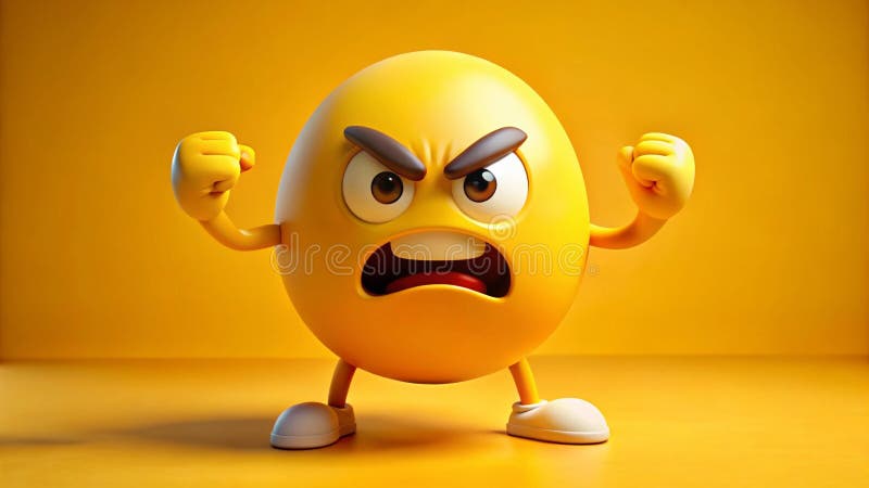 A DocumentaryStyle Portrait of a Furious Yellow Emoji Powerful Visual ...