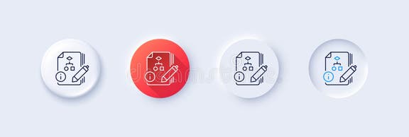 Documentation with Algorithm Line Icon. Technical Instruction Sign. Line Icons. Vector Stock ...