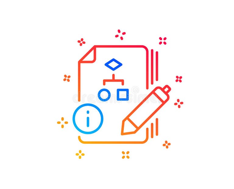 Documentation with Algorithm Line Icon. Technical Instruction Sign. Vector Stock Vector ...