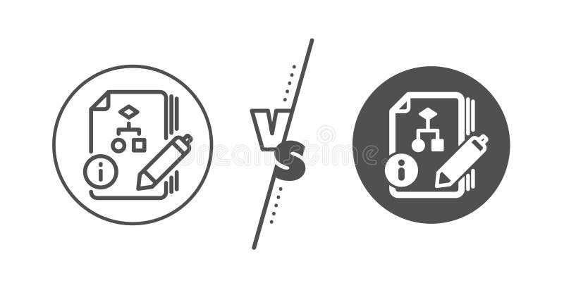 Documentation With Algorithm Line Icon Technical Instruction Sign Vector Stock Vector