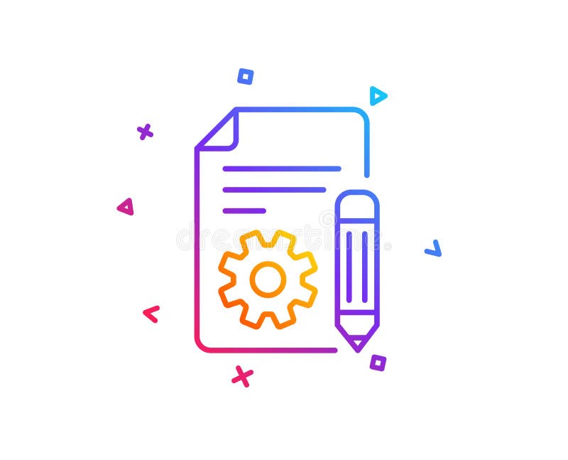 Documentation Line Icon. Technical Instruction Sign. Vector Stock Vector - Illustration of ...