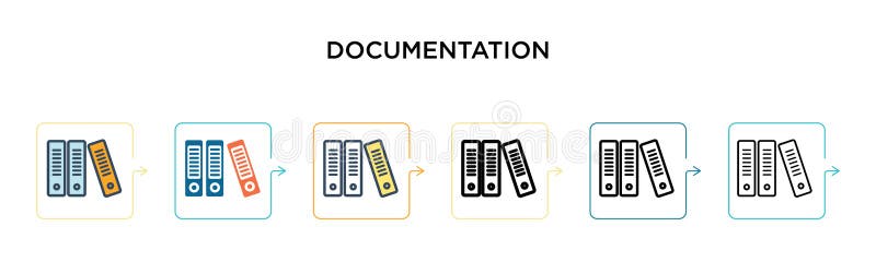 Documentation Vector Icon in 6 Different Modern Styles. Black, Two ...