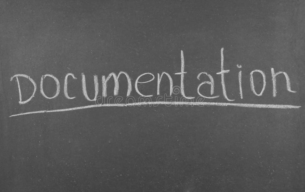 Documentation word stock image. Image of handwriting - 210804423