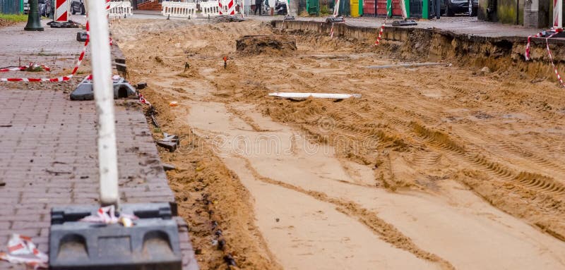 Documented Excavated Road during the Restoration Process. Stock Image ...