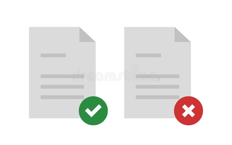 Documento Aprobado Y Rechazado Ilustración del Vector - Ilustración de ...
