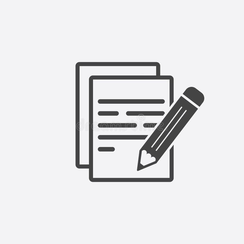 Documento Con L'icona Del Pittogramma Della Matita Illustrazione ...