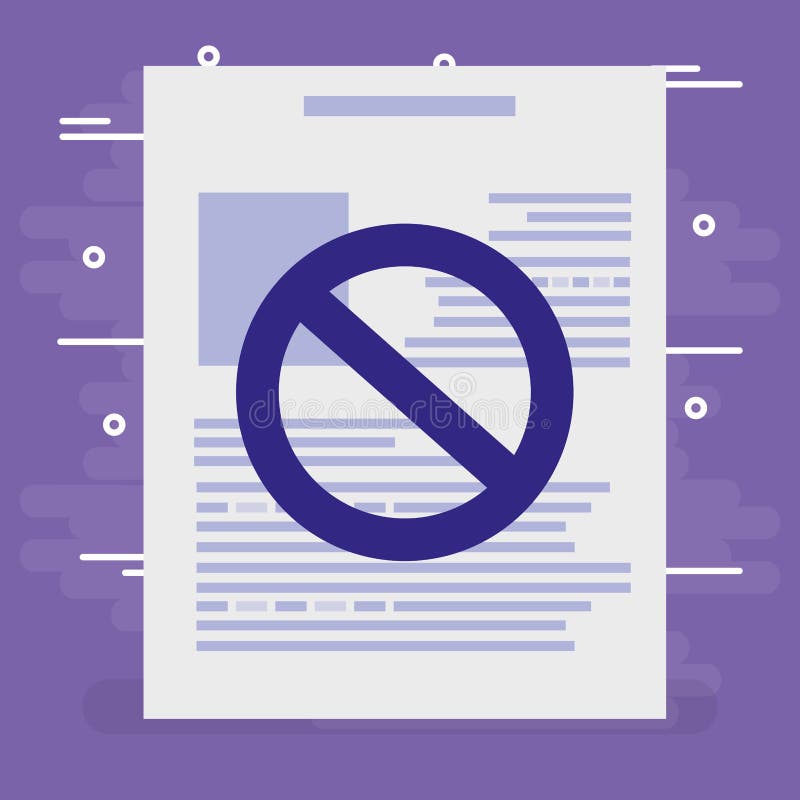 Papel Con El Icono Negado De La Marca Ilustración del Vector ...