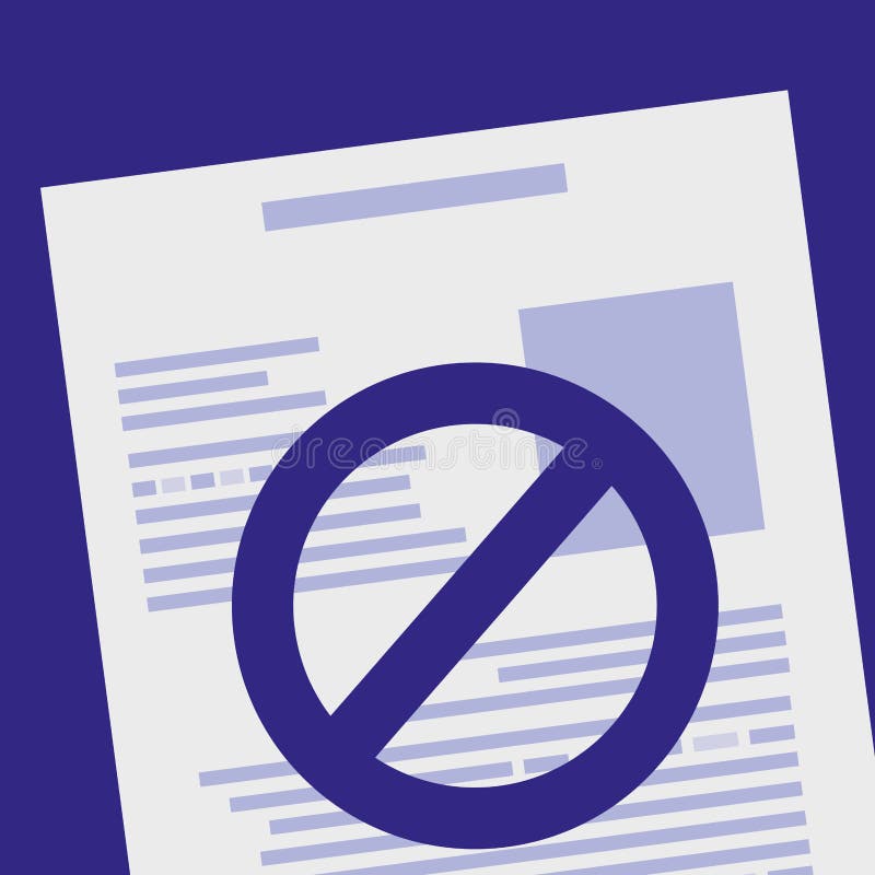 Papel Con El Icono Negado De La Marca Ilustración del Vector ...