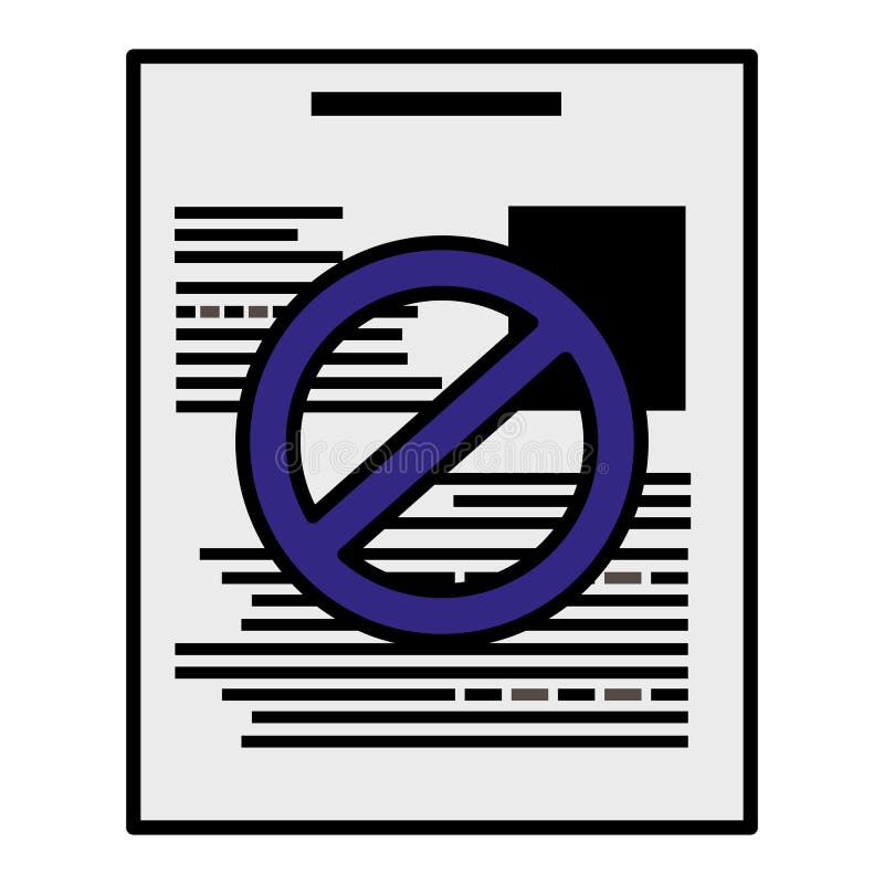 Papel Con El Icono Negado De La Marca Ilustración del Vector ...