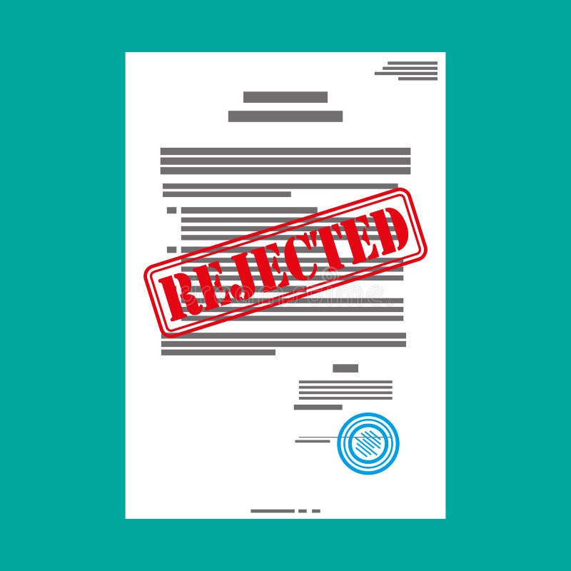 Documento De Papel Rechazado En El Tablero Con El Sello Y El Marcador ...