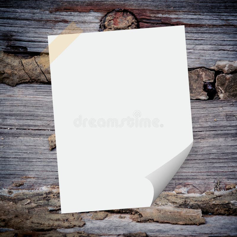 Documento En Blanco Sobre La Madera Foto de archivo - Imagen de hoja ...