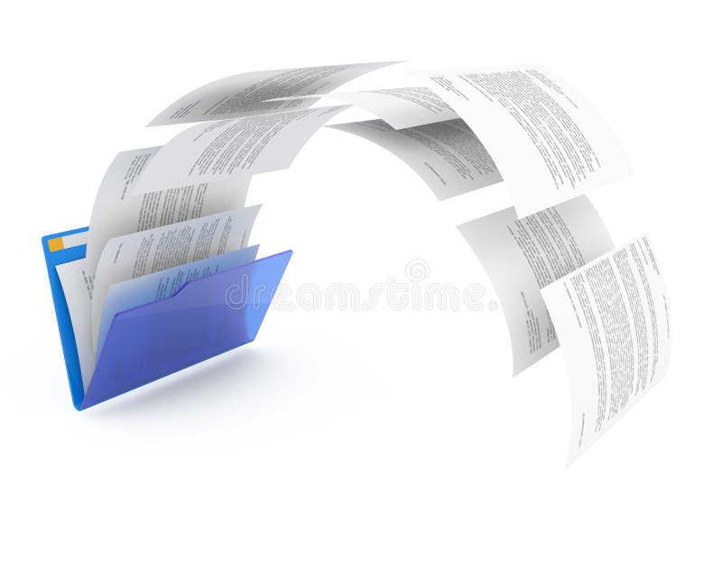 Documentos De La Carpeta Azul. Stock de ilustración - Ilustración de ...