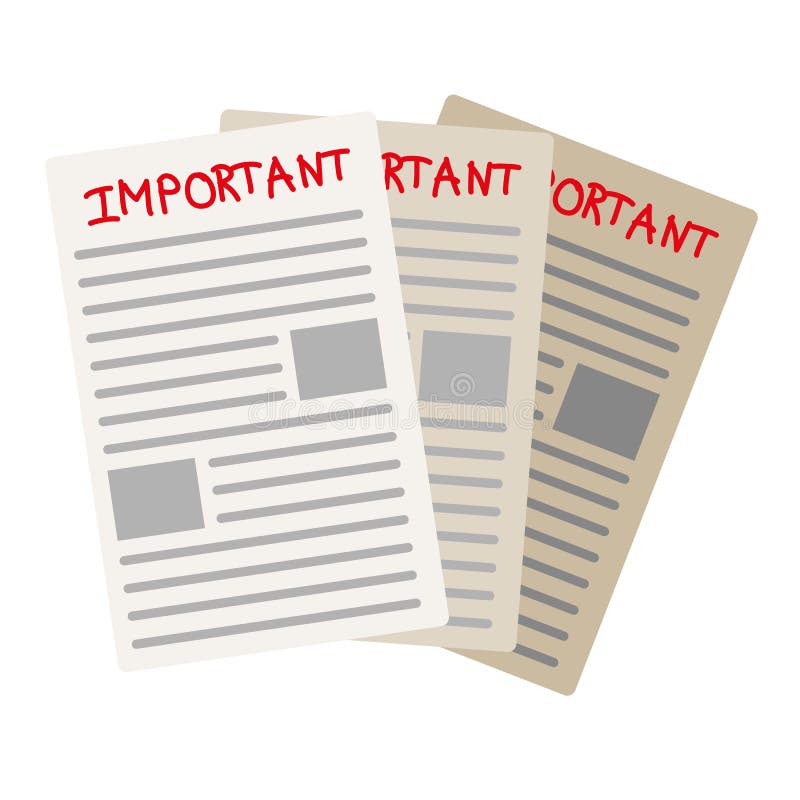 Documentos De Papel Importantes - Acción Ilustración del Vector ...