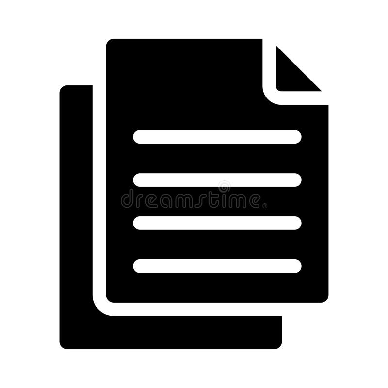 Documentpictogram stock illustratie. Illustration of glyph - 102290346