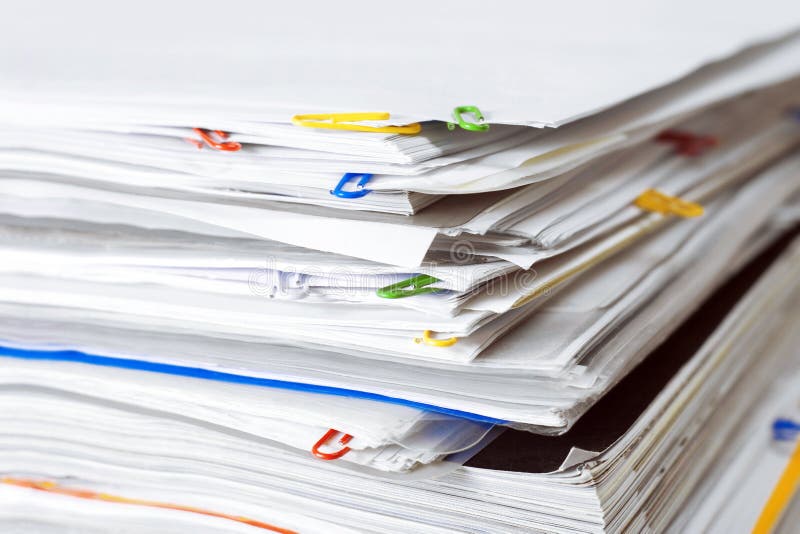 Stack of documents stock image. Image of office, work - 8634005