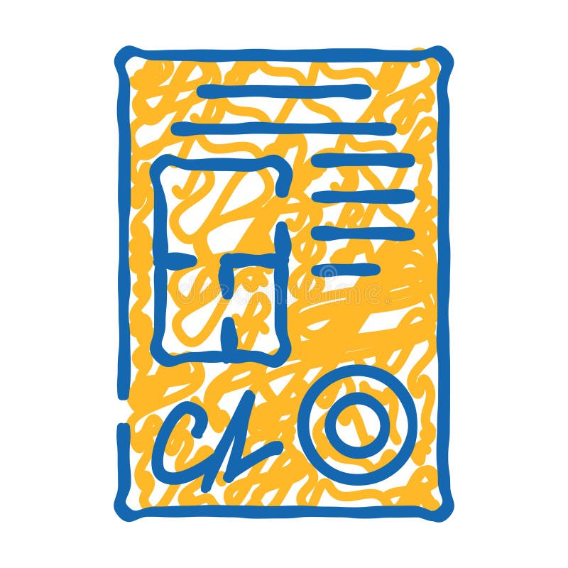 Documents Doodle Icon, Vector Color Line Illustration Stock Vector ...