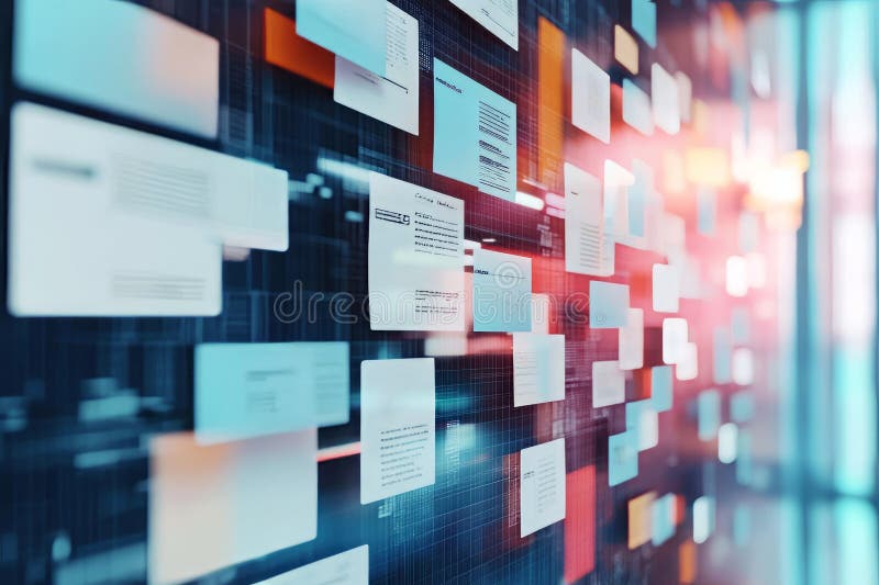 Documents on the Background of a Digital Interactive Whiteboard Stock ...