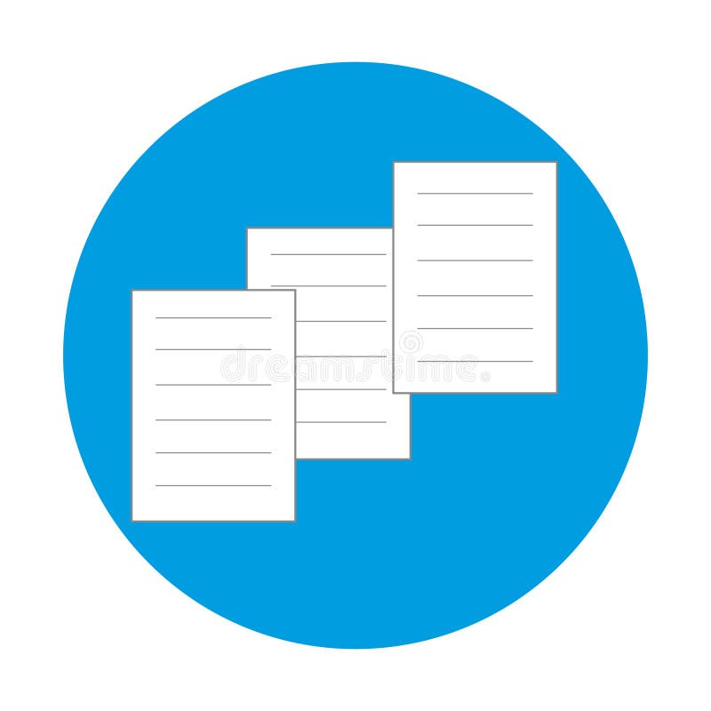 Documents in Blue Ring on White Background Stock Illustration ...