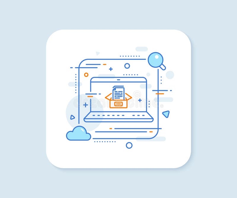 Documents Box Line Icon. Doc Files Page Sign. Vector Stock Vector ...
