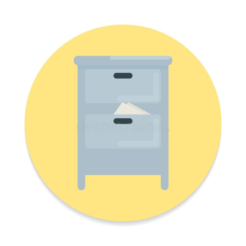 Documents Cabinet Flat Icon. Round Colorful Button, Archive Circular ...