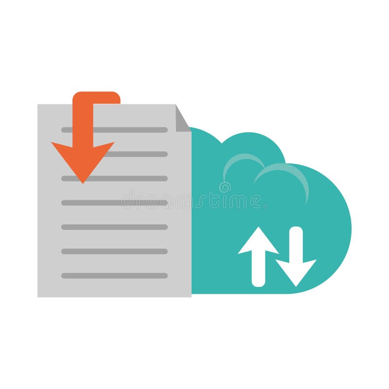 Cloud with documents stock vector. Illustration of magnifying - 138654426