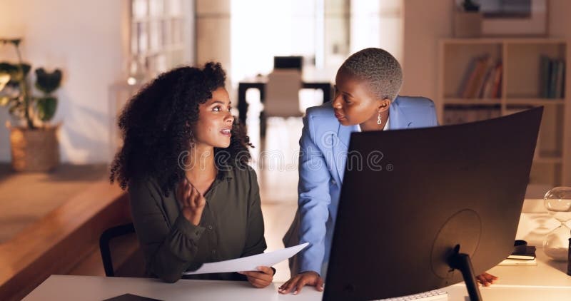Documents, Collaboration and Talking with a Business Woman Team Working ...