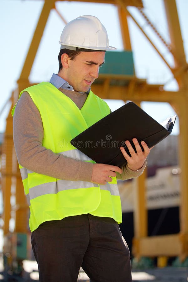 Documents, Construction Site and Man for Inspection, Reading Building ...