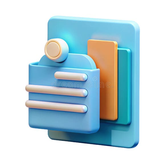 Documents Copies, Papers Stack 3D. Modern Information Icon in 3D Style ...
