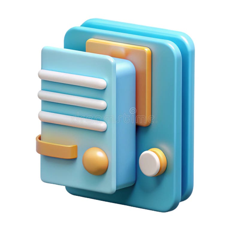 Documents Copies, Papers Stack 3D. Modern Information Icon in 3D Style ...