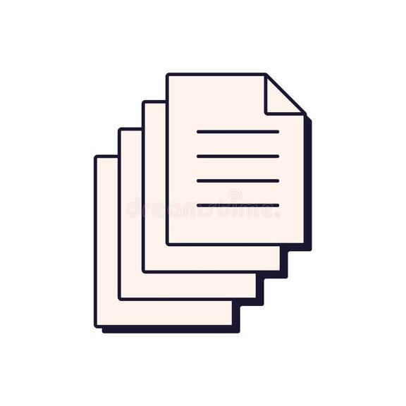 Documents Copies, Papers Stack. Old Retro Information Icon in 90s Style ...