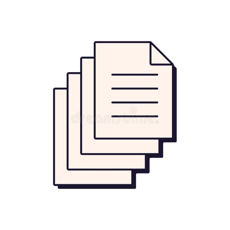 Documents Copies, Papers Stack. Old Retro Information Icon in 90s Style ...