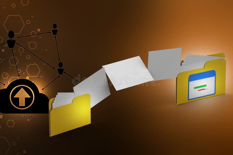 Documents Copying One File To Another Stock Illustration - Illustration ...