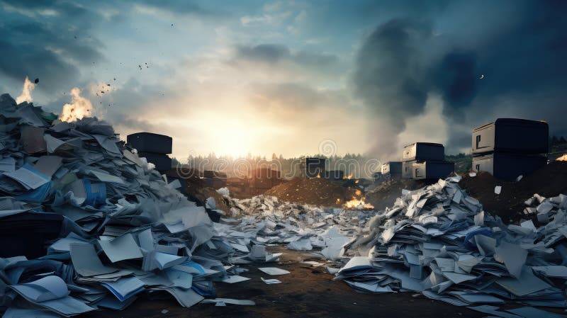 Documents data waste stock illustration. Illustration of organization ...