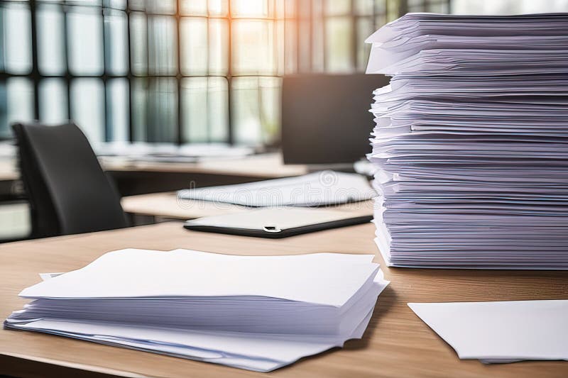 Documents on Desk in Officedocuments on Desk in Officedocuments and ...