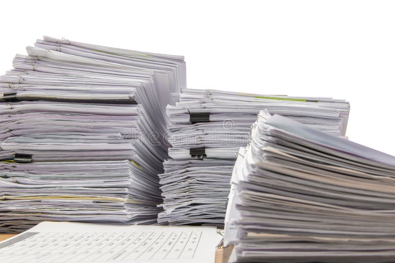 Documents on Desk Stack Up High Waiting To Be Managed Stock Image ...