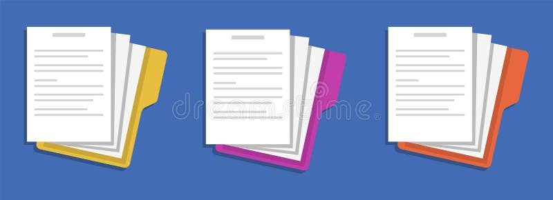 Documents, Documents Icon, Folded Documents in a Folder. Background ...