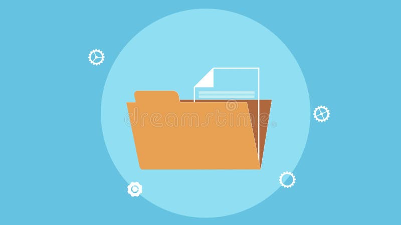 Documents Drop into Office Open Folder Animation Stock Video - Video of ...