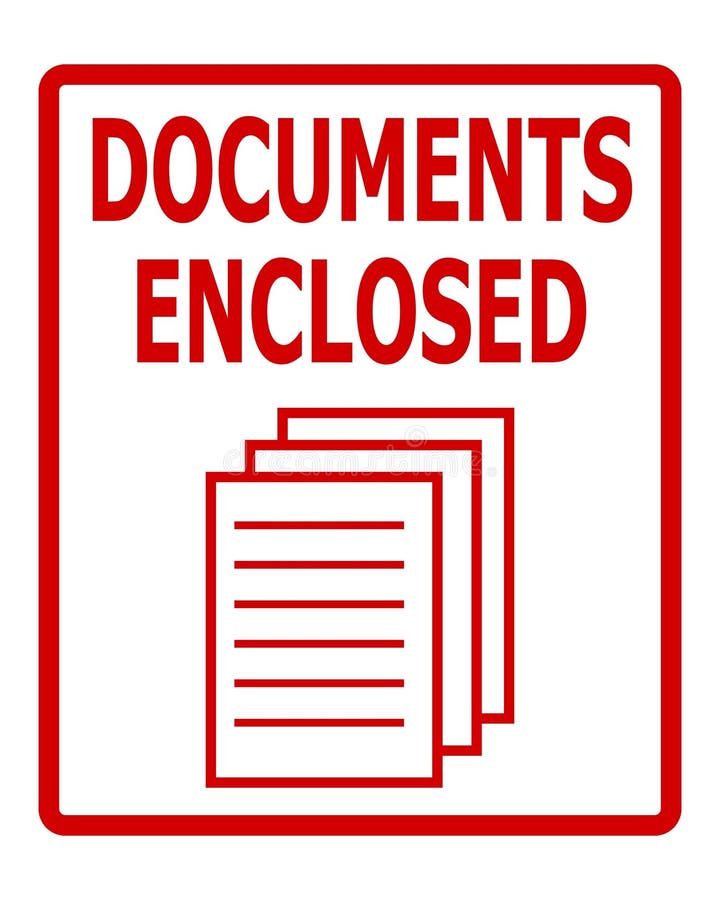 Documents Enclosed, Label Sign and Sticker for Packaging and Delivery ...