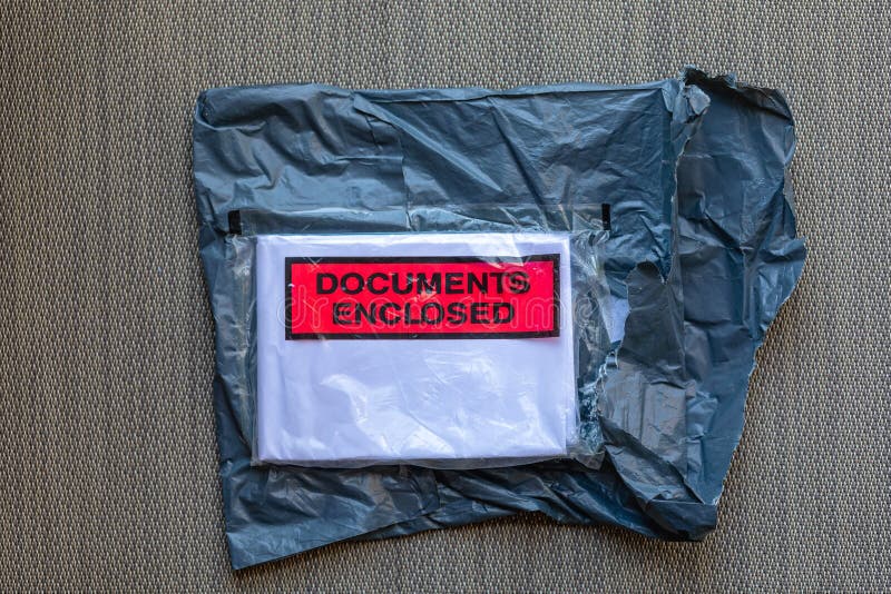 Documents Enclosed Letter stock photo. Image of letter - 201445588