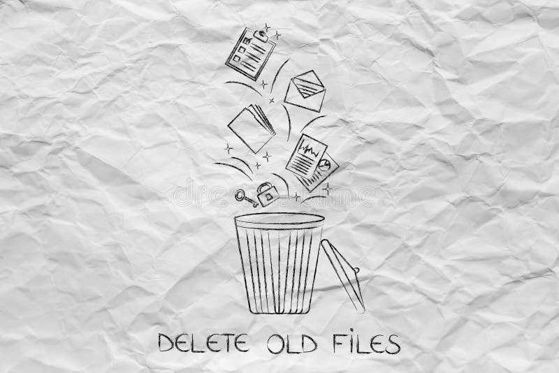 Falling Files On Laptop Showing Unorganized Stock Illustration ...