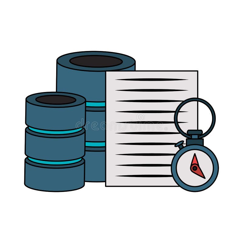 Documents Files System Archives Cartoon in Black and White Stock Vector ...